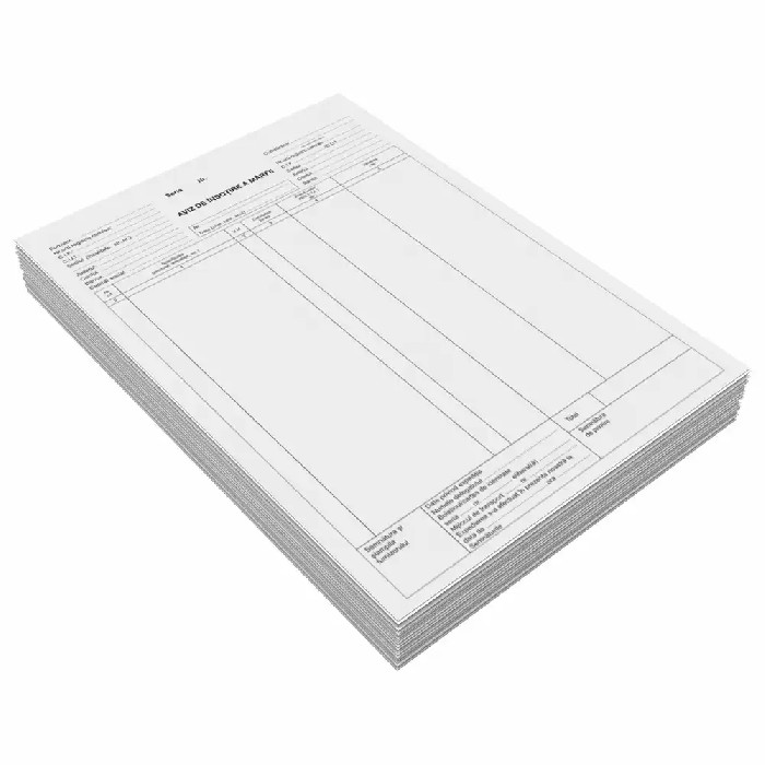 Aviz de insotire a marfii, autocopiativ, A4, 50 file, 3 exemplare, 3 ...